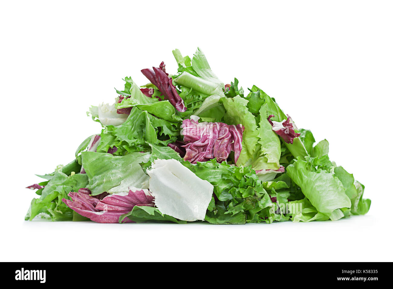 Fresh salad leaf slice isolated on white background Stock Photo - Alamy