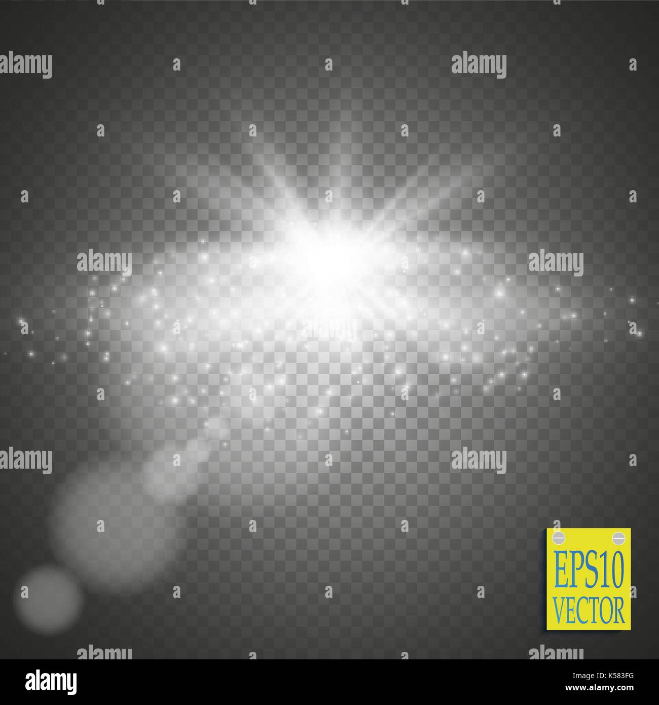 Elegant Transparent Flash. Shining Sun and Cloud. Colorful Explosion ...