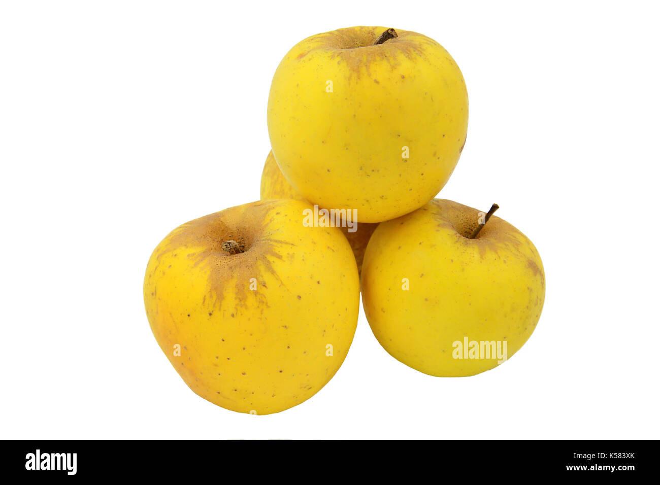 Yellow Apple Isolated On The White Background Stock Photo - Alamy