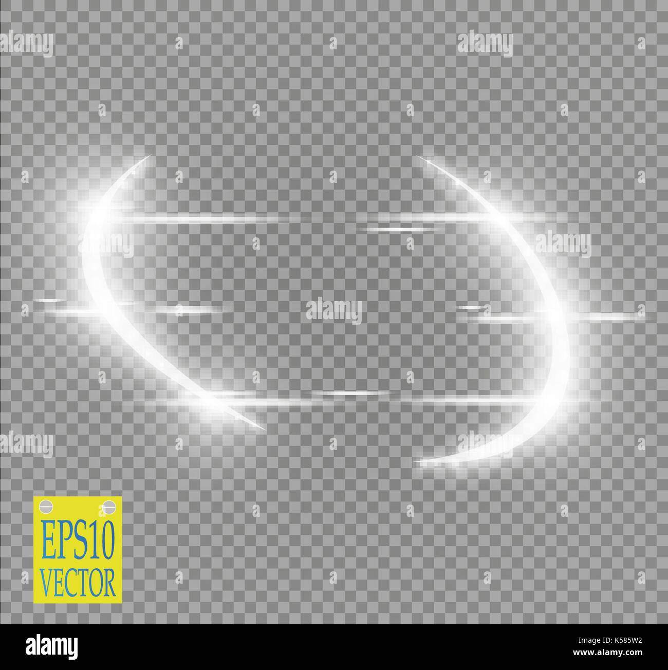 Abstract luxury vector light flare semicircle and spark light effect ...
