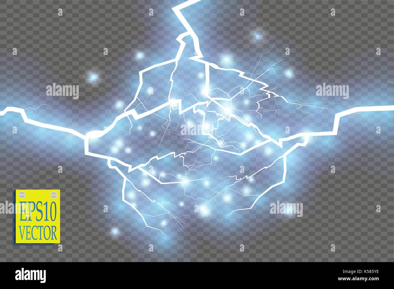 Blue abstract energy shock explosion special light effect with spark ...