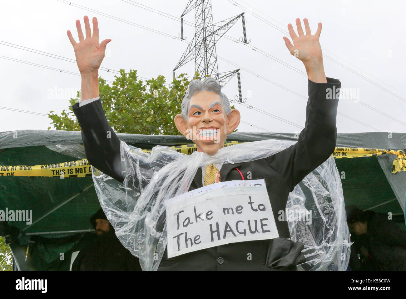 London, UK. 8th Sept, 2017. Protest at the DSEI Arms Fair. Striking ...