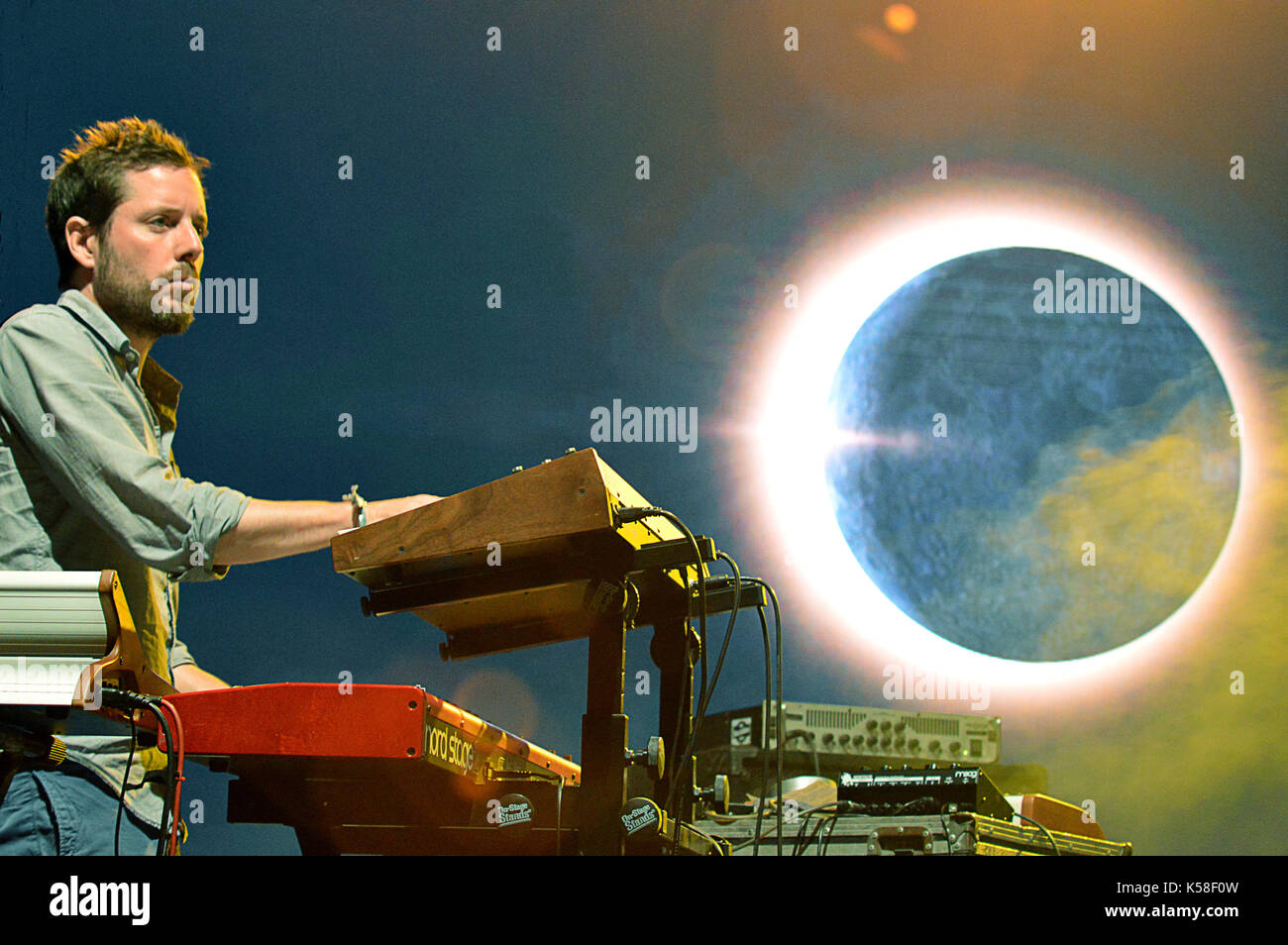 BUCHAREST, ROMANIA - 8 SEPTEMBER 2017: Keyboards and synthesisers on ...