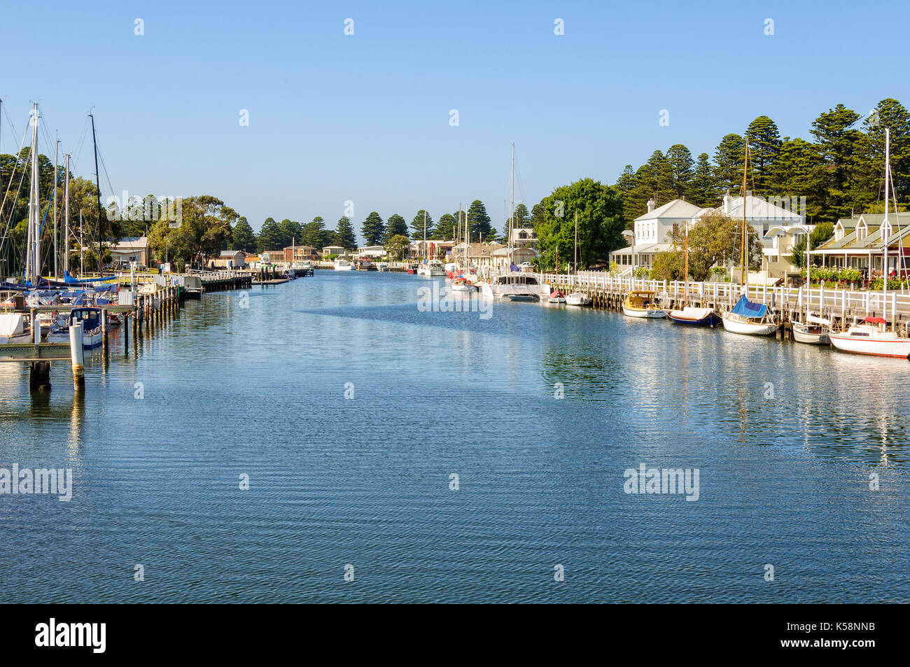 Moyne River close to its mouth - Port Fairy, Victoria, Australia Stock ...