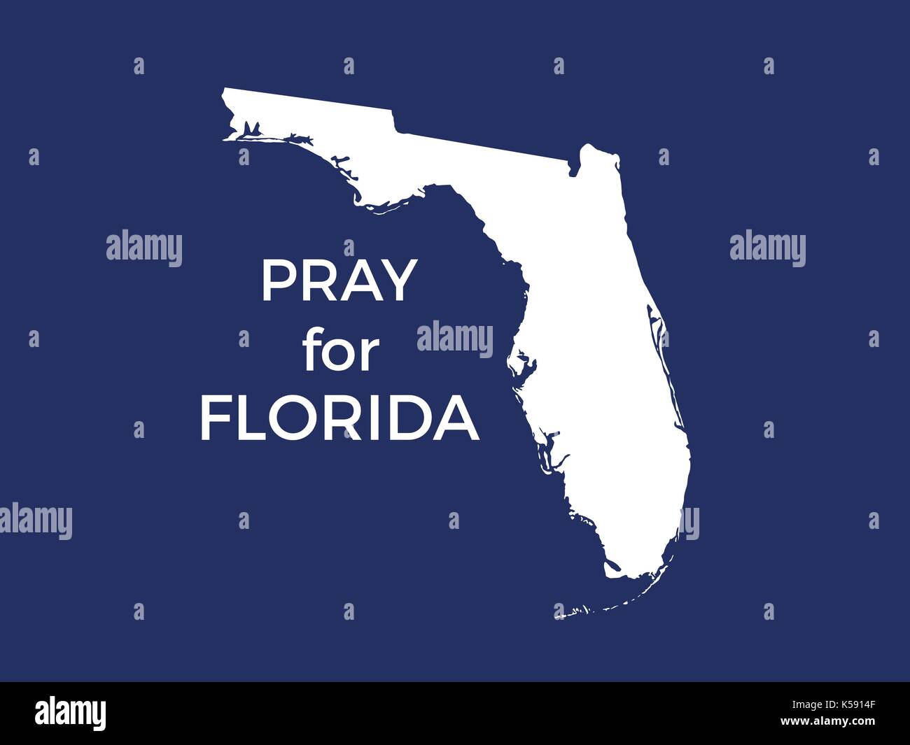 Pray for Florida. Hurricane Irma, natural disaster. Vector illustration ...