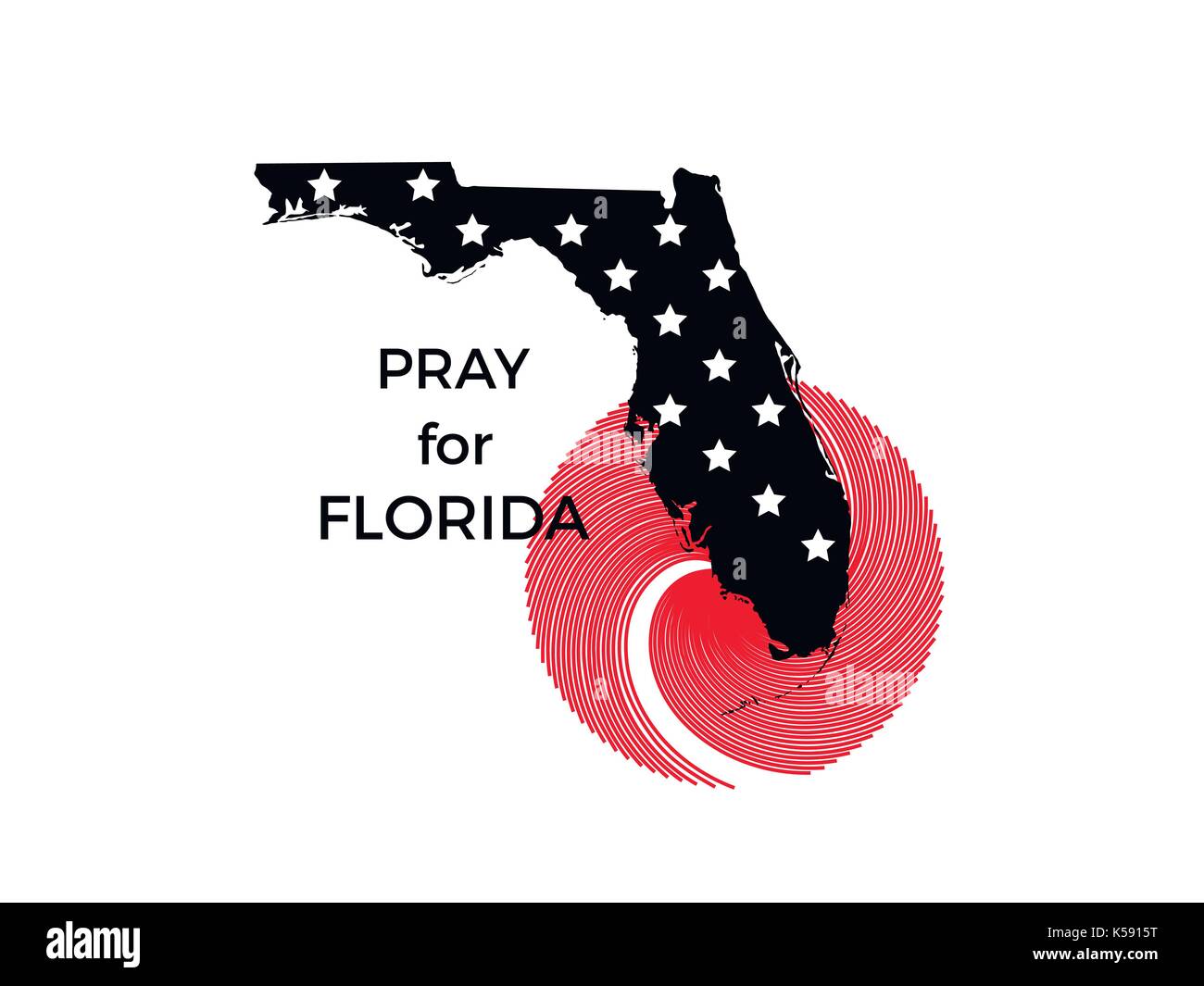 Pray for Florida. Hurricane Irma, natural disaster. Vector illustration ...