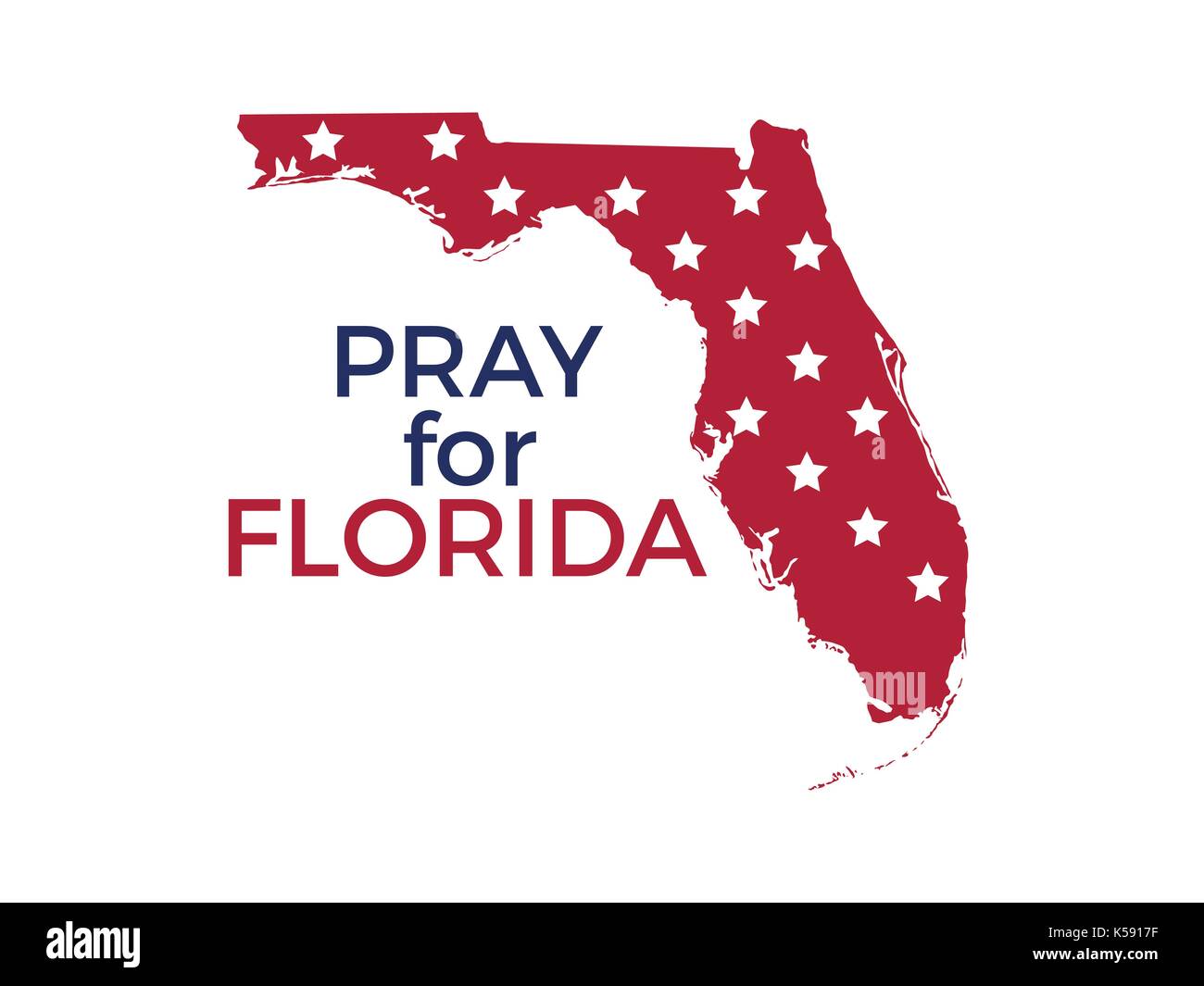 Pray for Florida. Hurricane Irma, natural disaster. Vector illustration ...