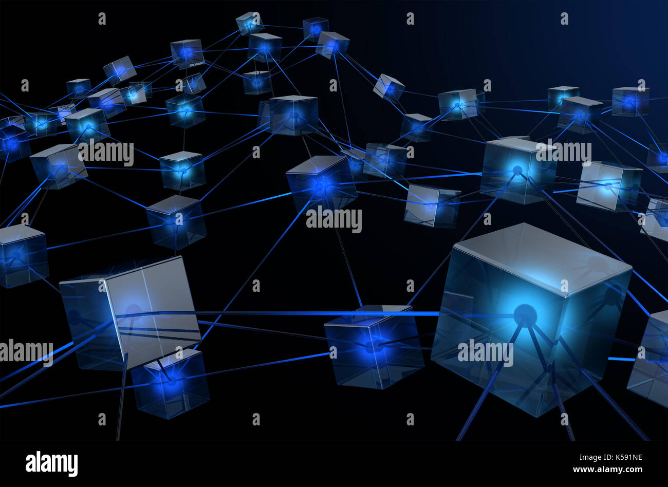 A Concept Showing A Network Of Interconnected Blocks Of Data Depicting