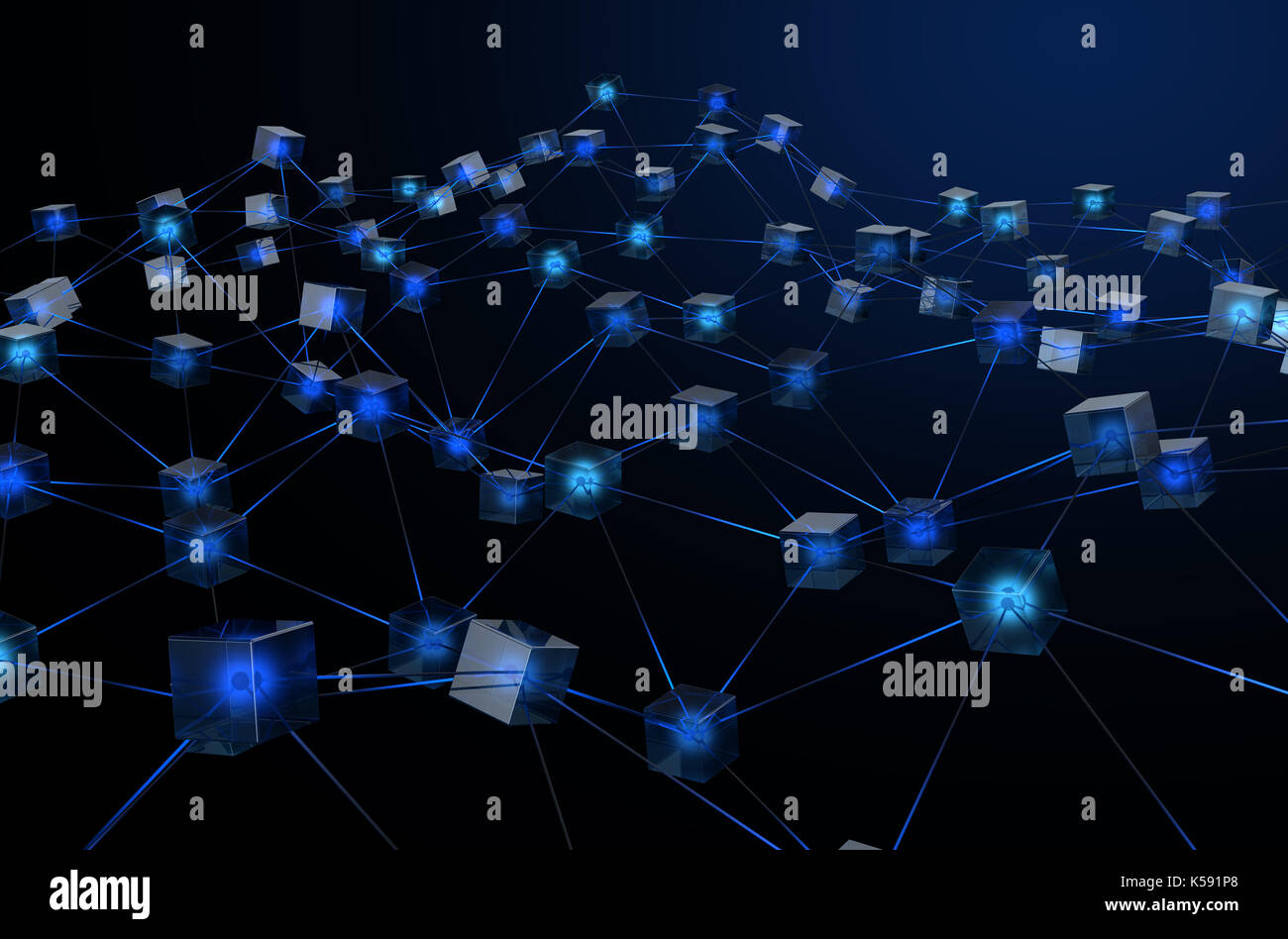 A Concept Showing A Network Of Interconnected Blocks Of Data Depicting