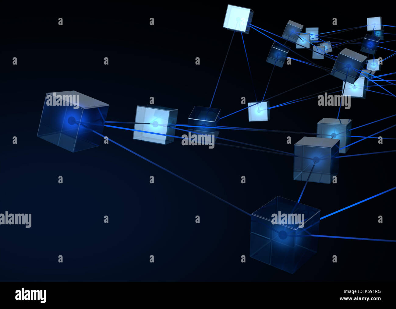 A Concept Showing A Network Of Interconnected Blocks Of Data Depicting