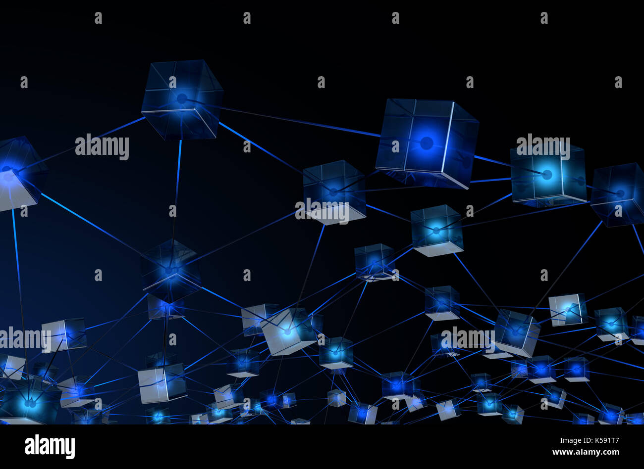 A Concept Showing A Network Of Interconnected Blocks Of Data Depicting