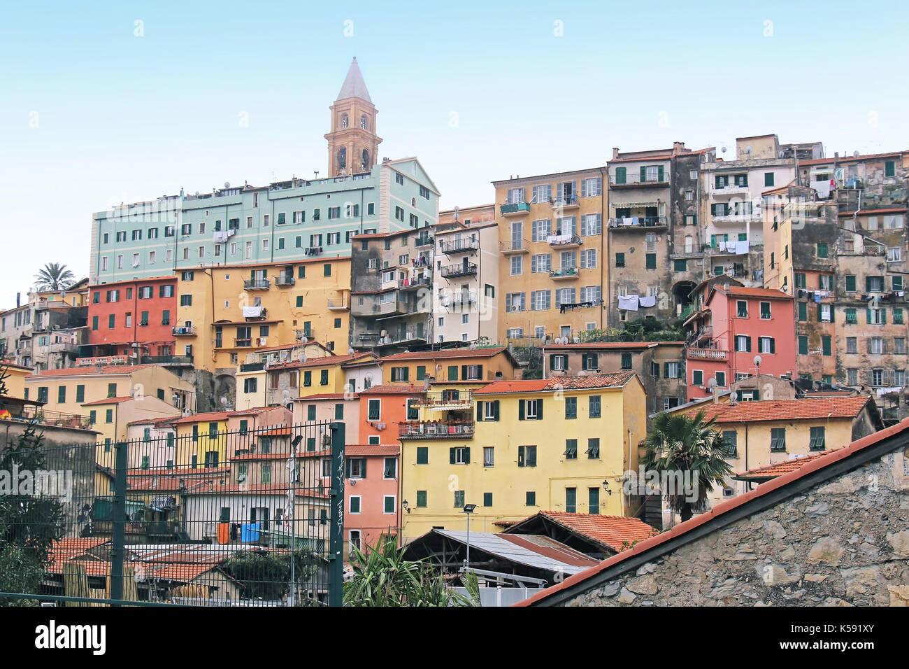Retro old buildings architecture with colorful facades Stock Photo - Alamy