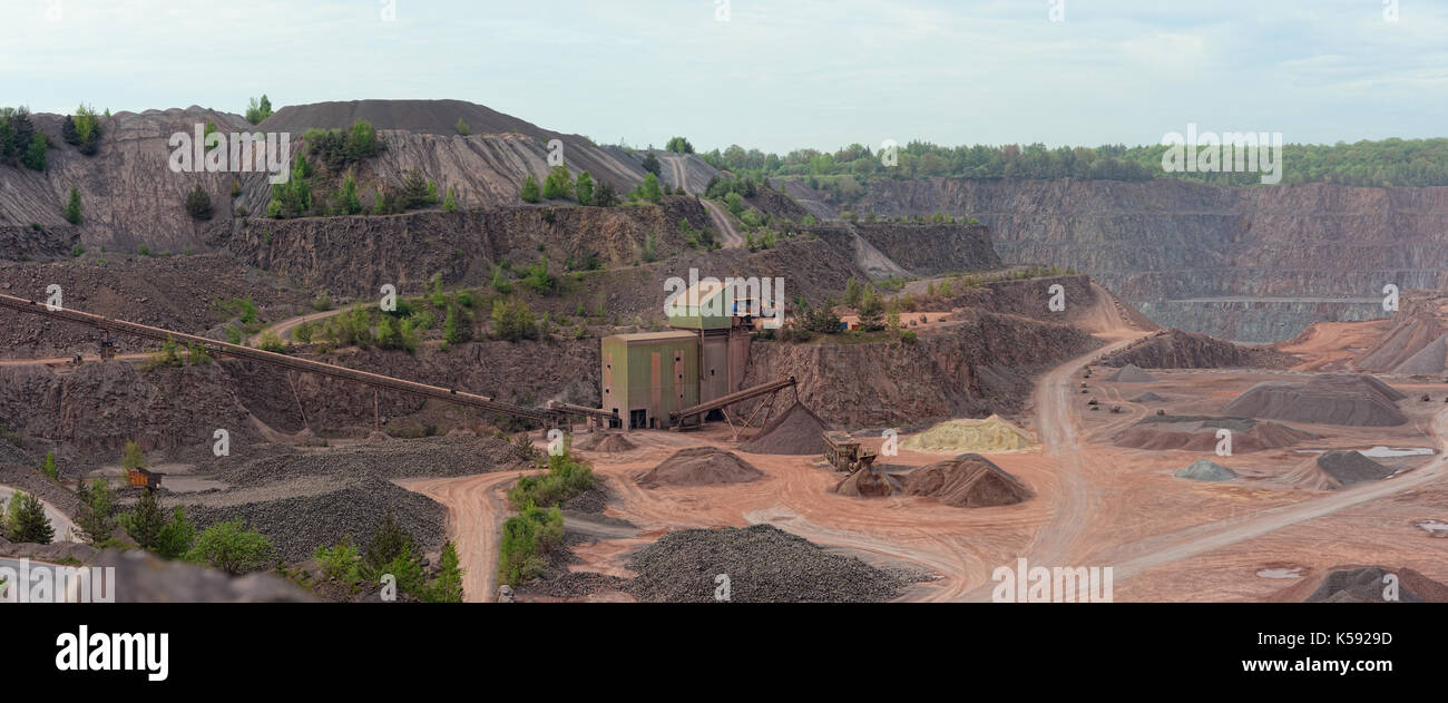 View into a porphyry mine quarry. mining industry. production Stock ...