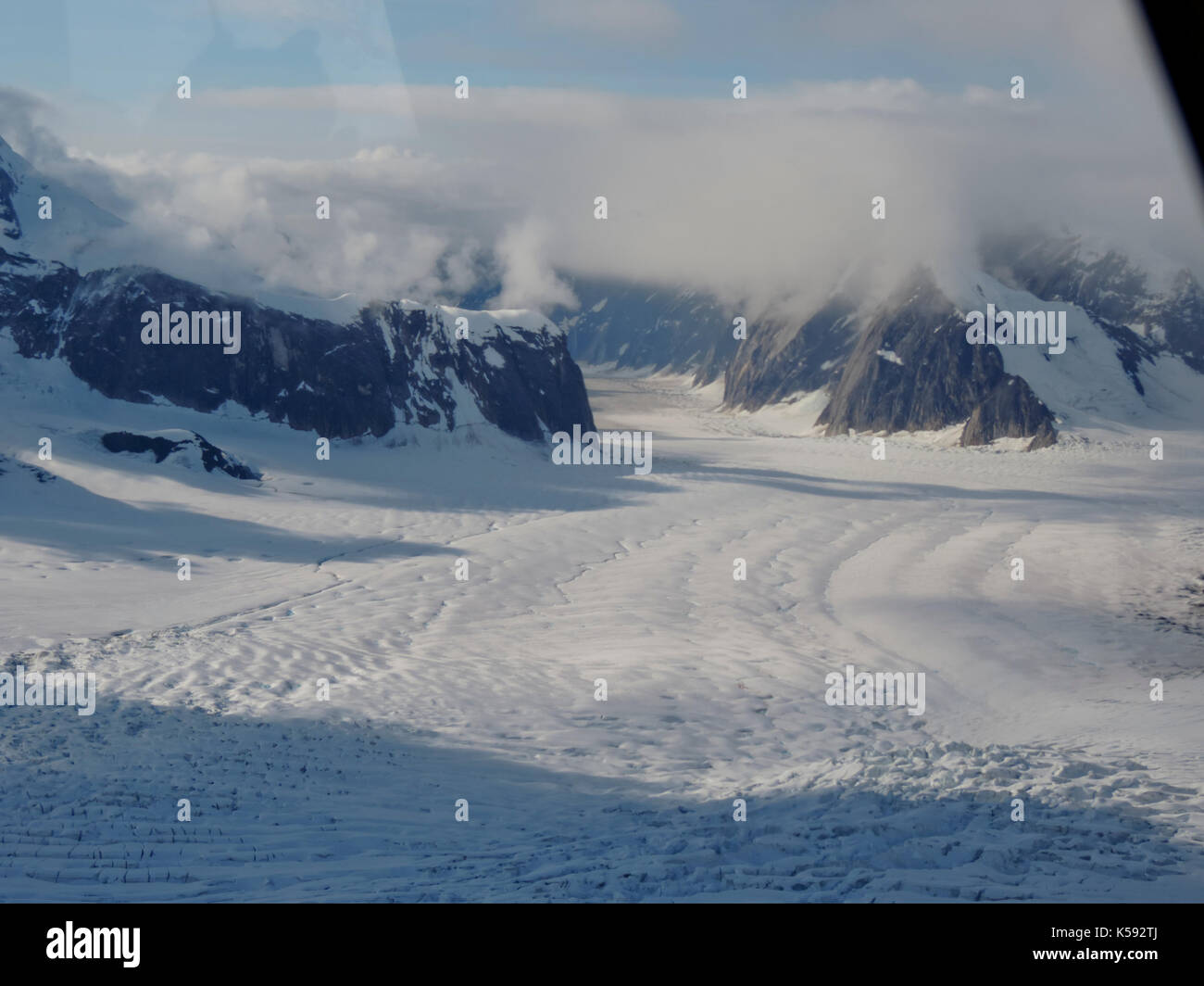 AERIAL VIEW OF GLACIER PATH, ALASKA Stock Photo - Alamy