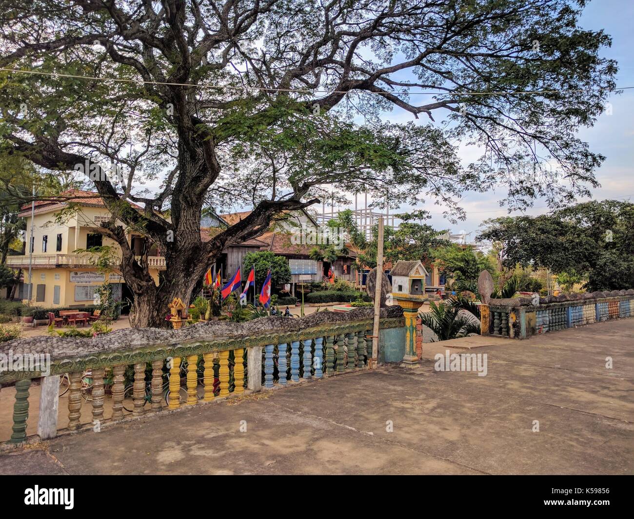 view of central cambodian countryside and temples Stock Photo - Alamy