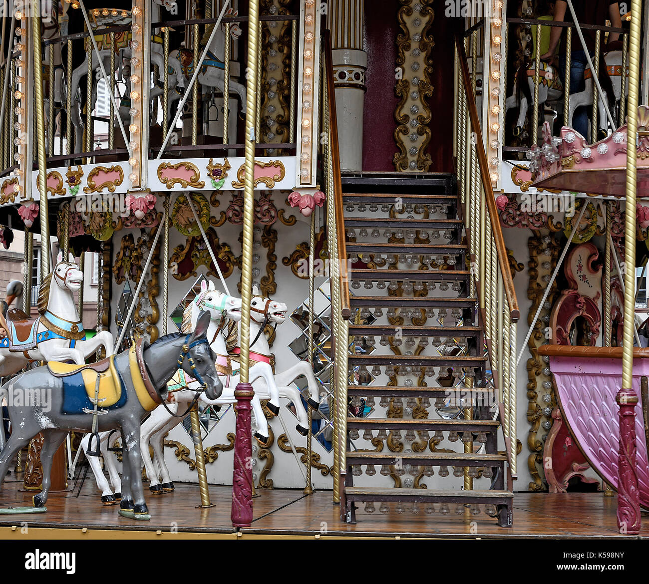 famous carousel with staircase in Strasbourg France Stock Photo - Alamy