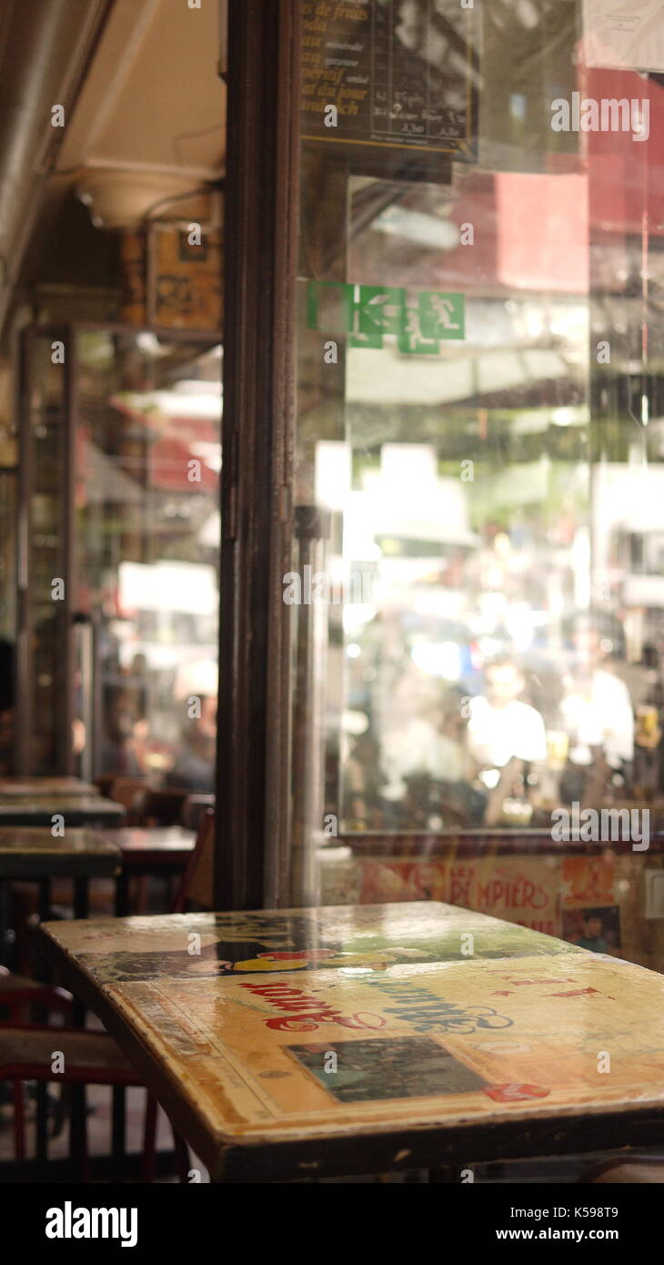 The inside details of a cafe in Paris France.Aux Folies on the way to ...