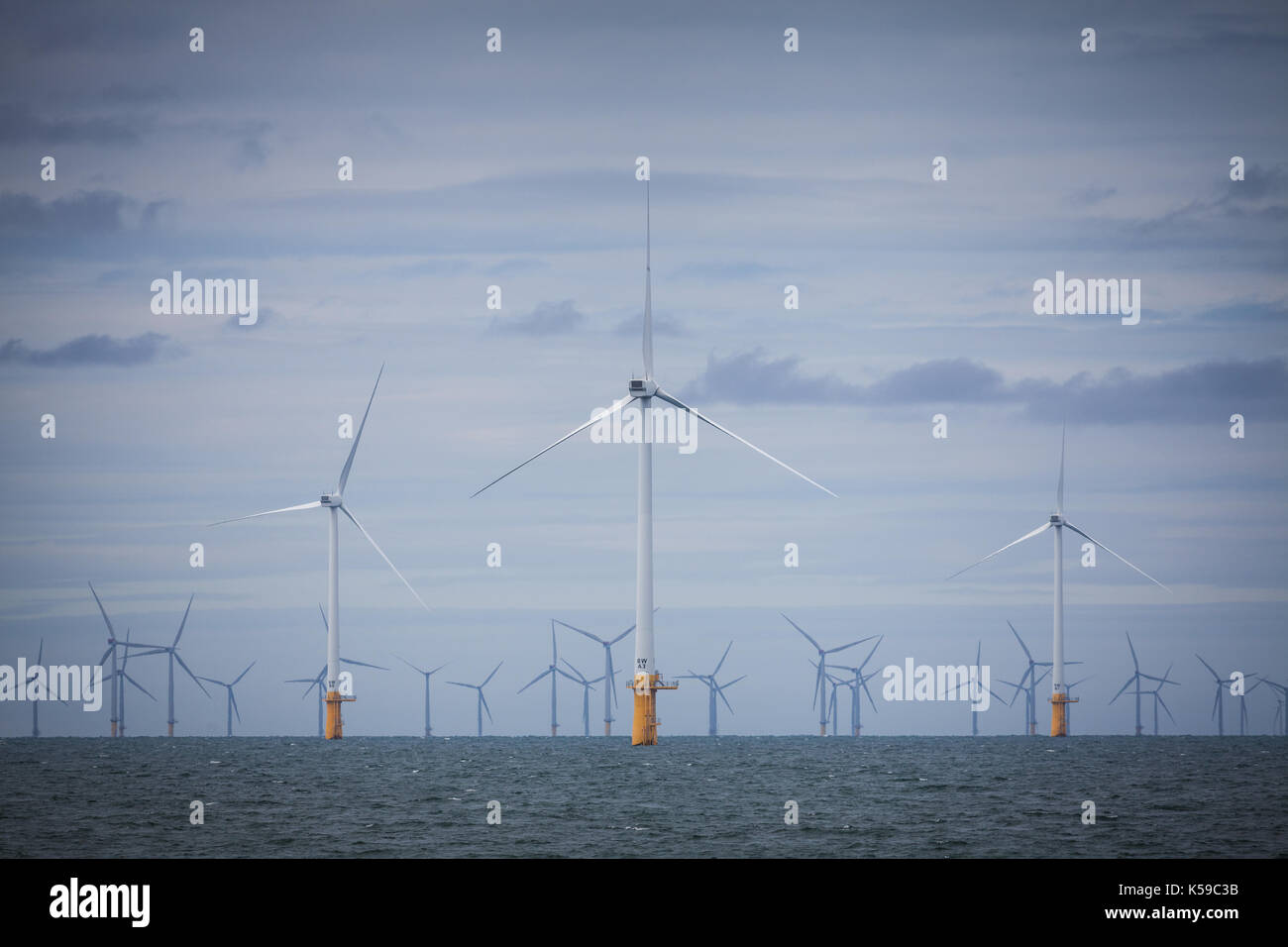 Barrow offshore wind farm, with Walney offshore wind farms in the ...