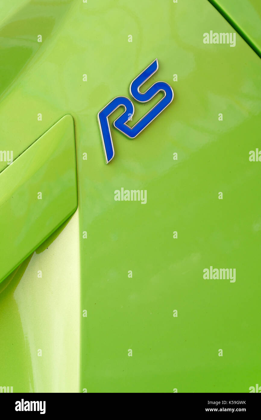 Lime Green Ford Focus RS - detail Stock Photo - Alamy