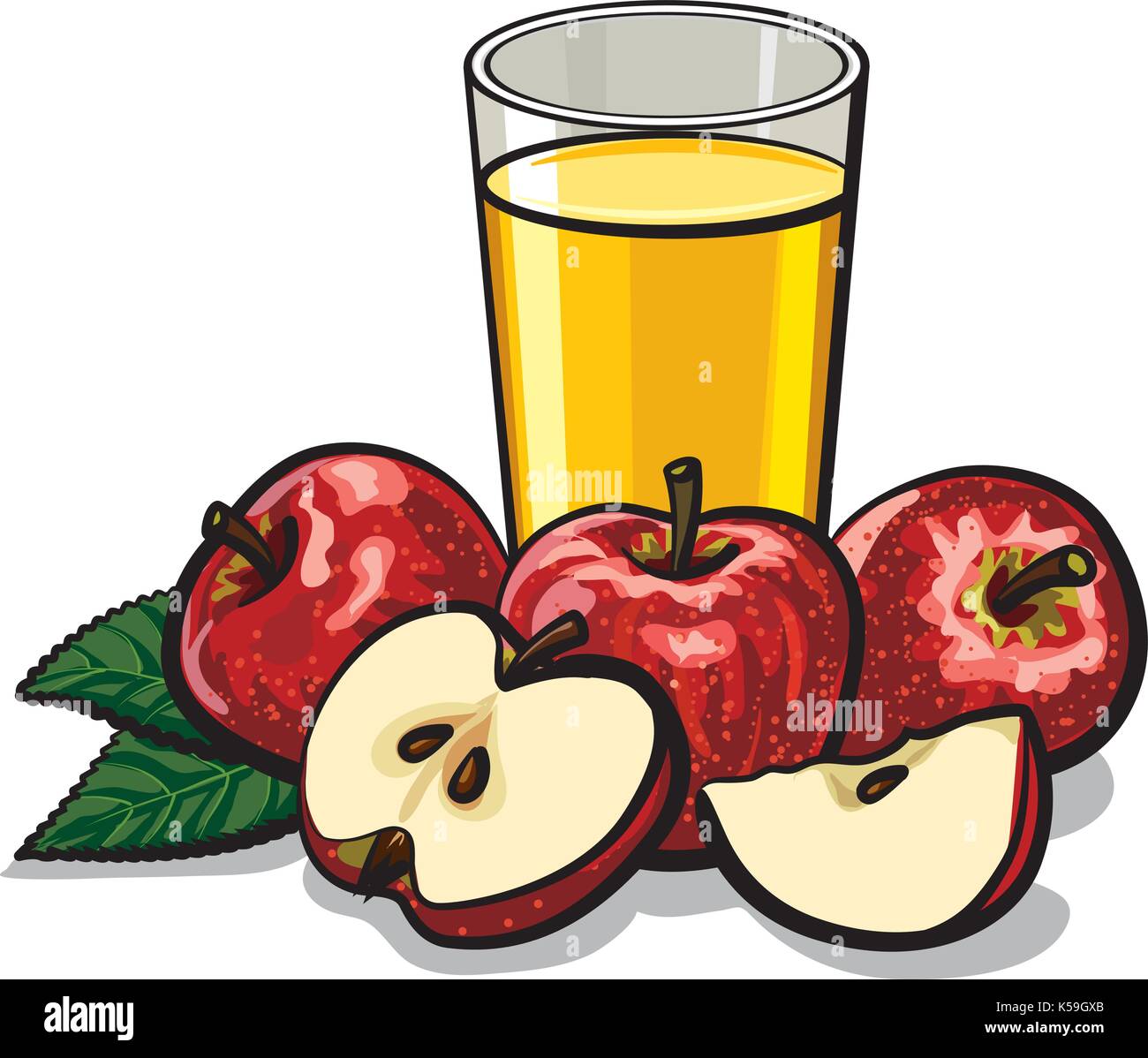 Apple juice ripe apples Stock Vector Images - Alamy