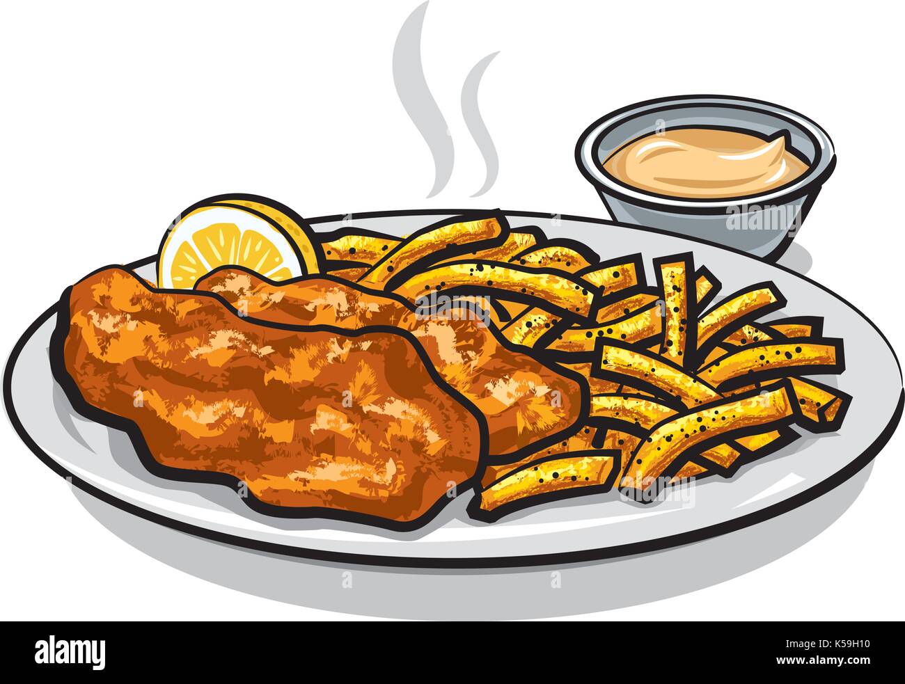 Fish And Chips Drawing