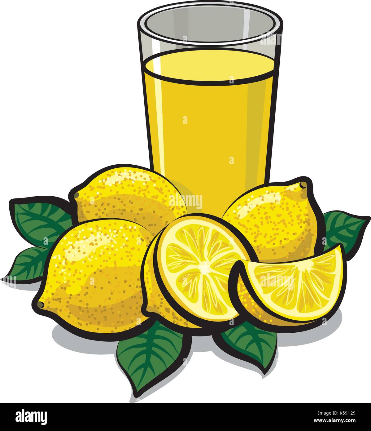 Fresh lemons lemon juice Stock Vector Images - Alamy