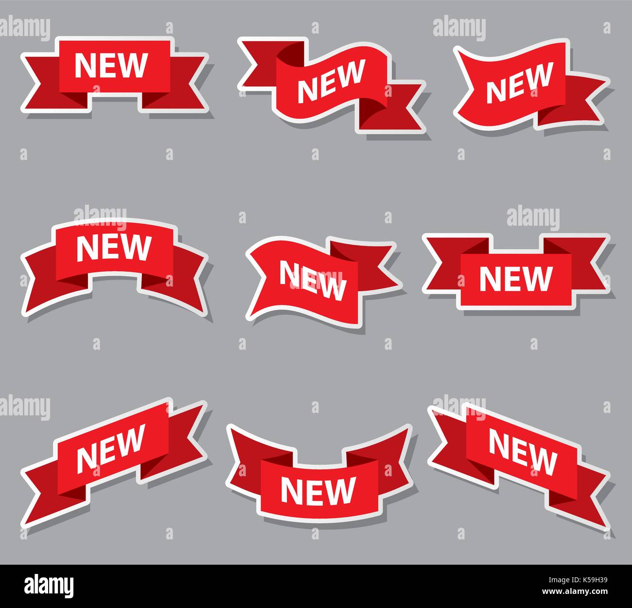 illustration of set of advertising banners and stickers for new product ...