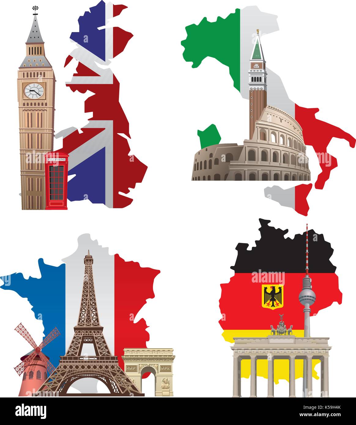 Europe Landmarks Clipart