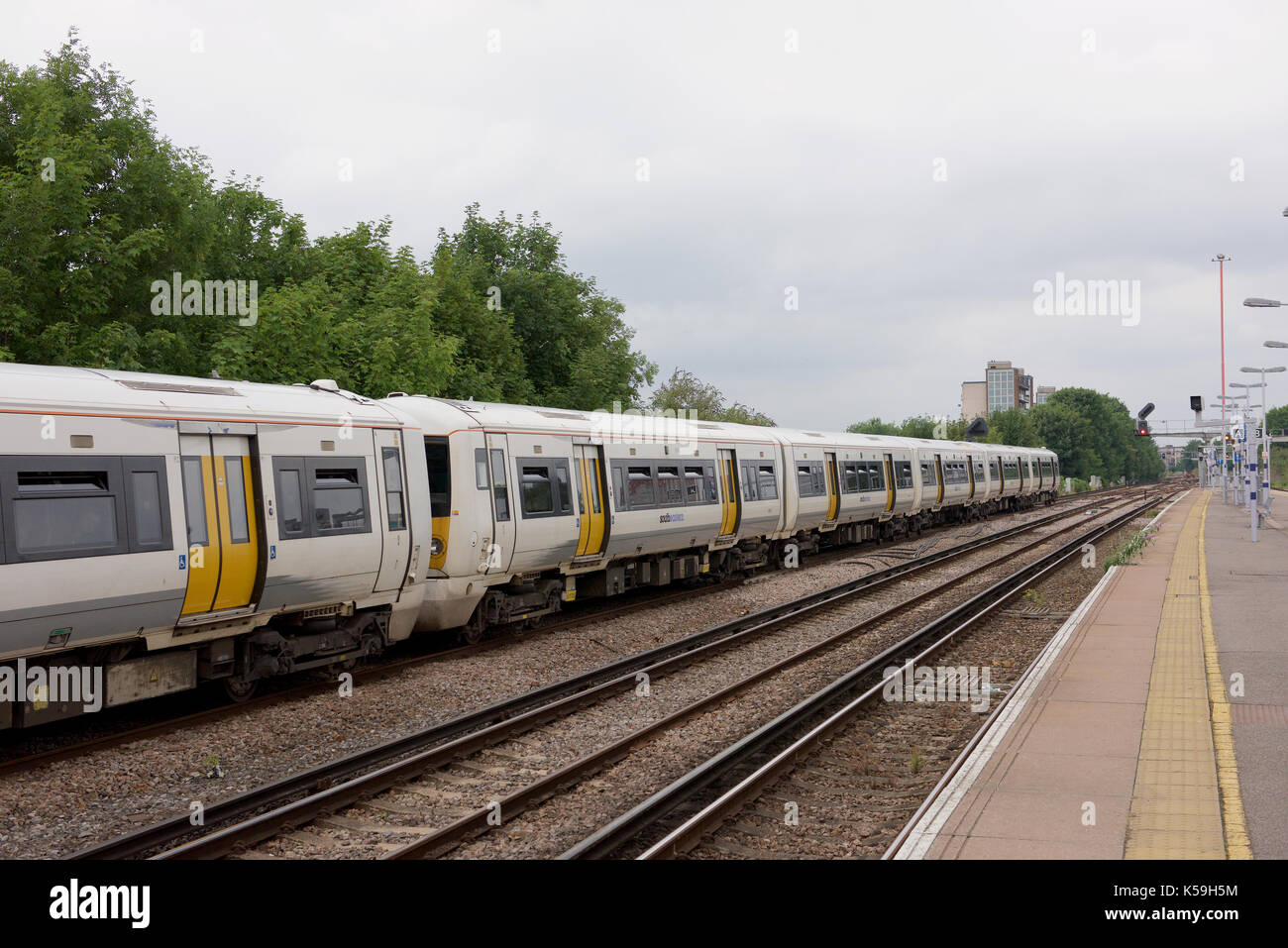 Class 376 train at New Cross railway station in London Stock Photo - Alamy