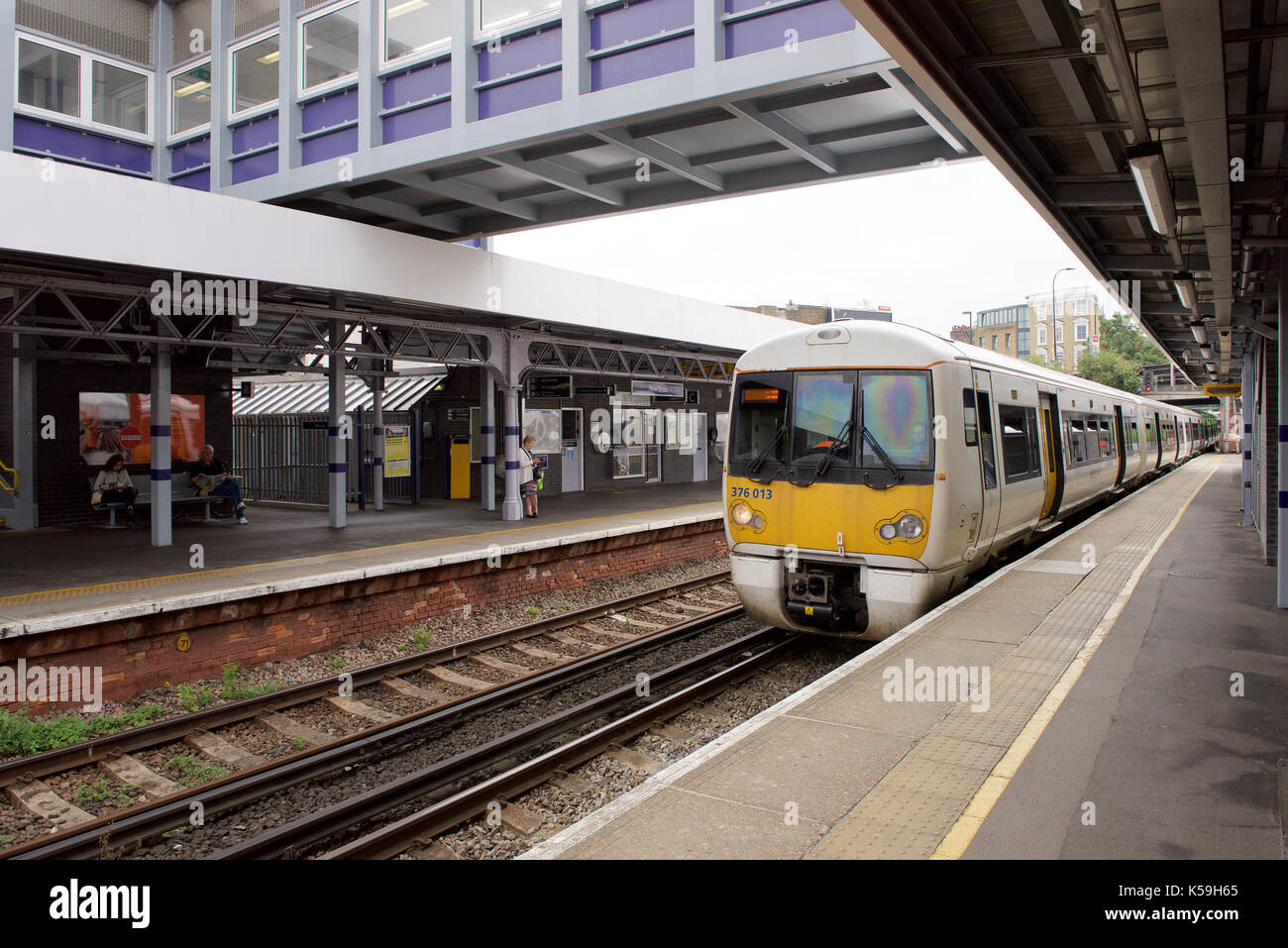 Class 376 train at New Cross railway station in London Stock Photo - Alamy