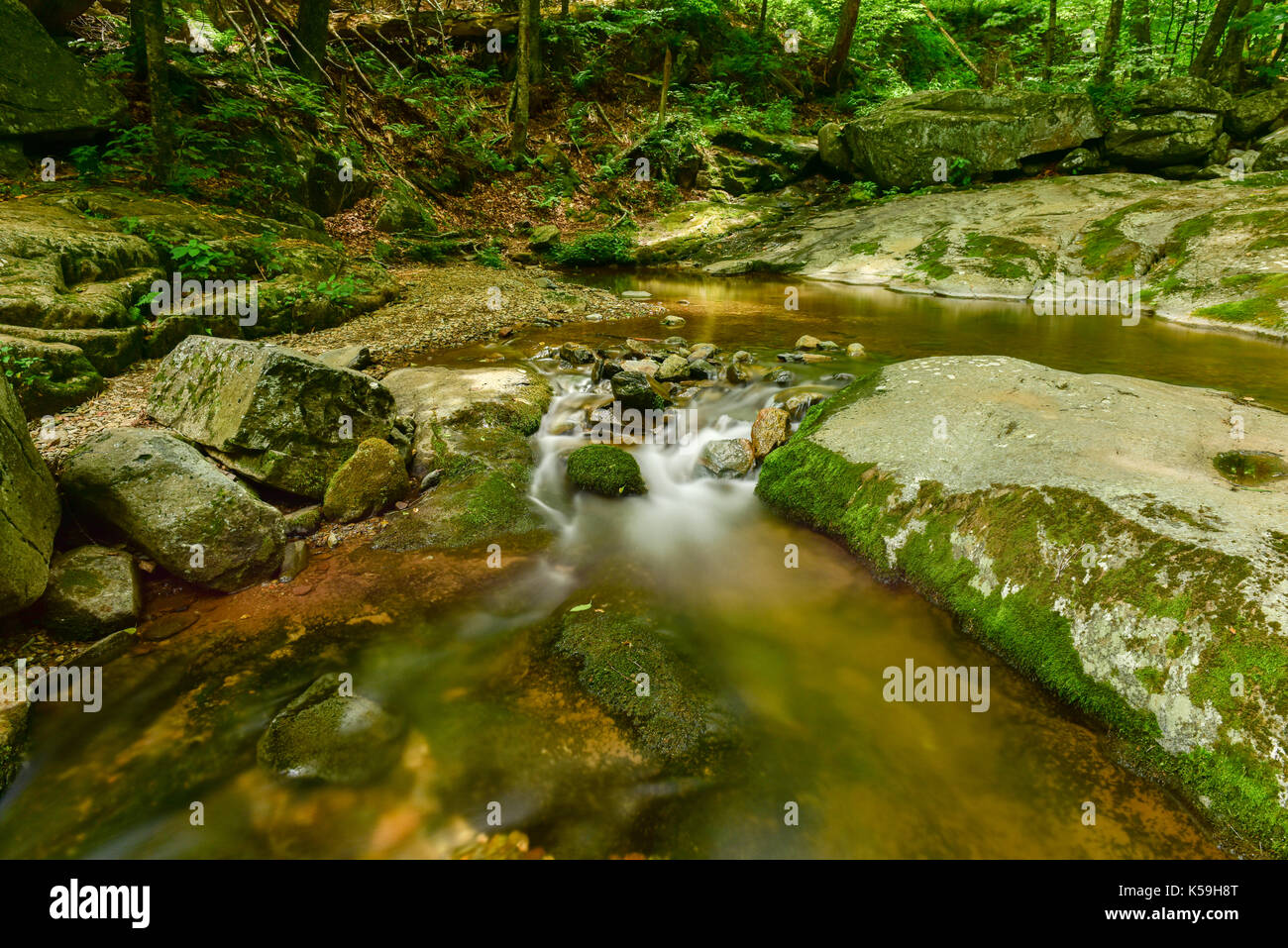 Waterfalls along a hiking trail in the Shenandoah Valley and Blue Ridge ...