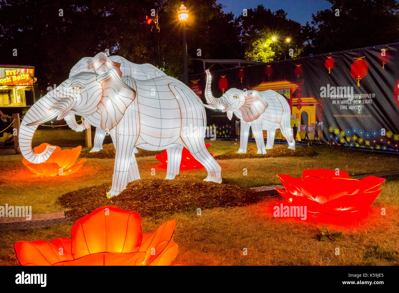 Elephant lanterns promoting Chinese Lantern Festival, Vancouver ...