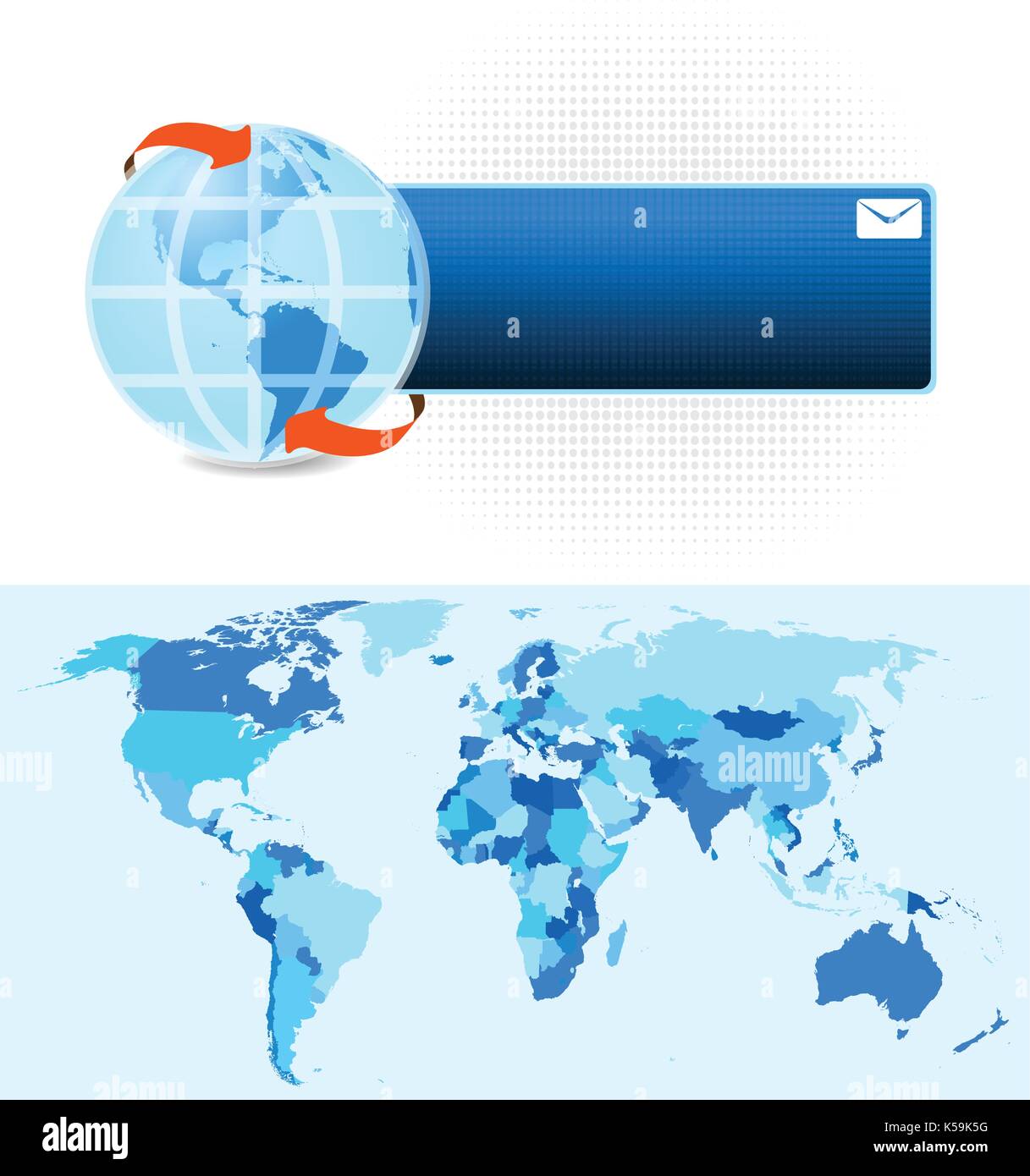 Blue Word Map Stock Vector Image & Art - Alamy