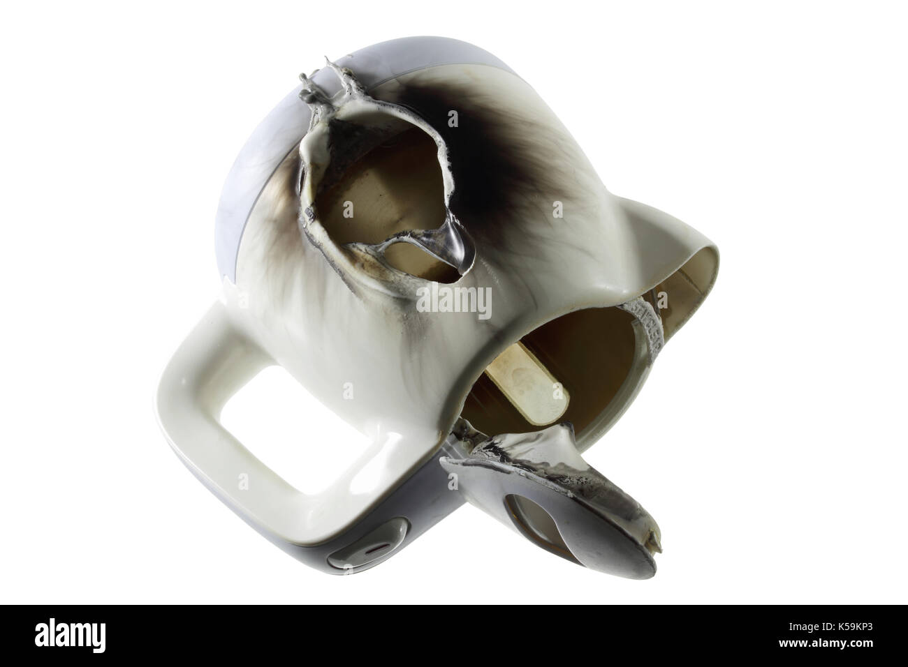 Burnt Kettle on White Background Stock Photo - Alamy