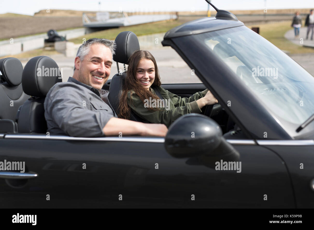 Teen learning to drive or taking driving test Stock Photo - Alamy