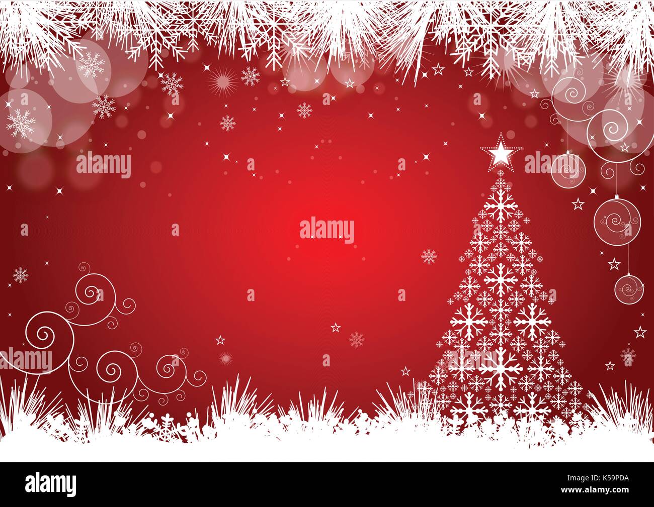 Christmas Tree with Red Background Stock Vector Image & Art - Alamy