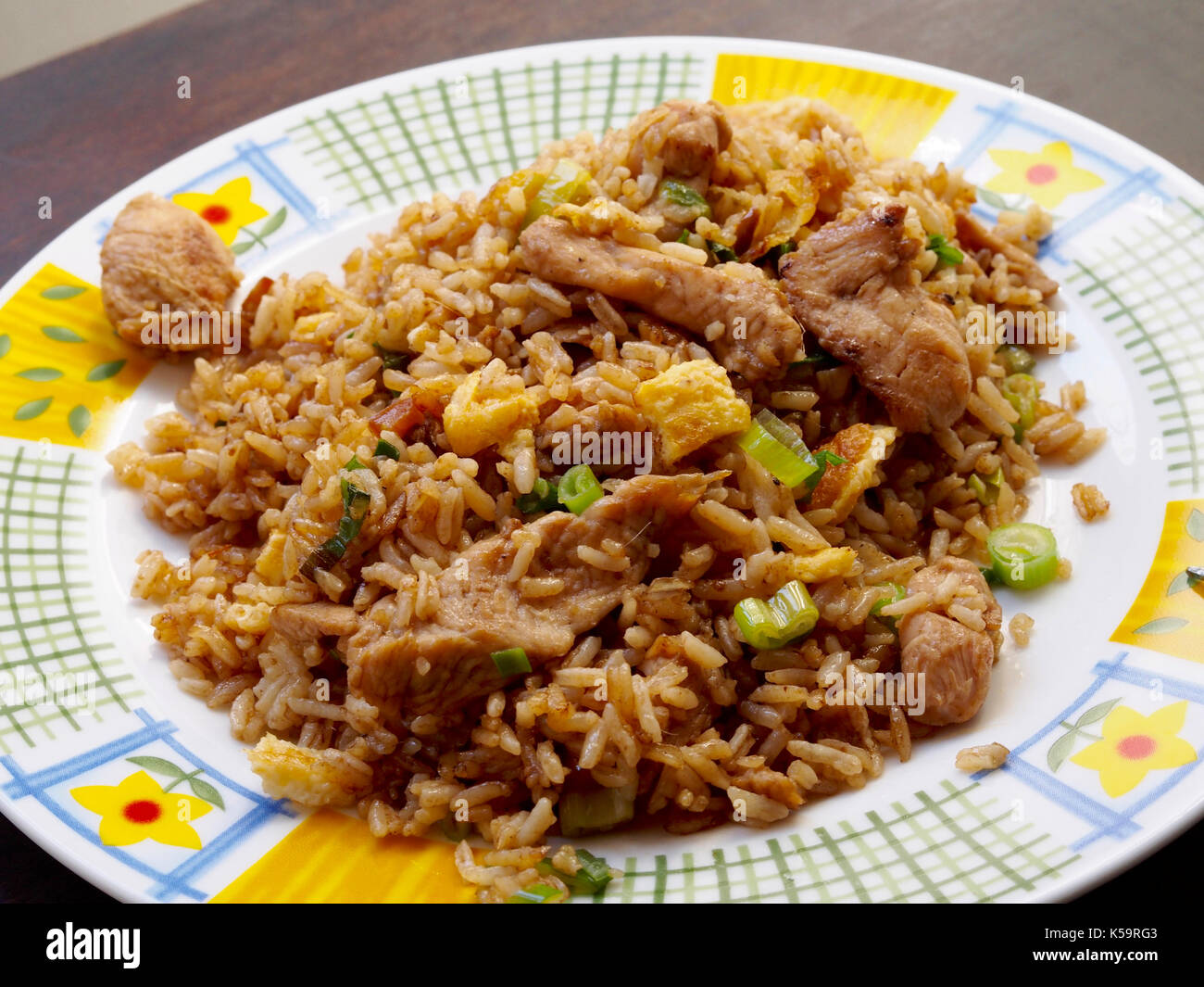 Chicken chaufa rice in a plate Stock Photo - Alamy