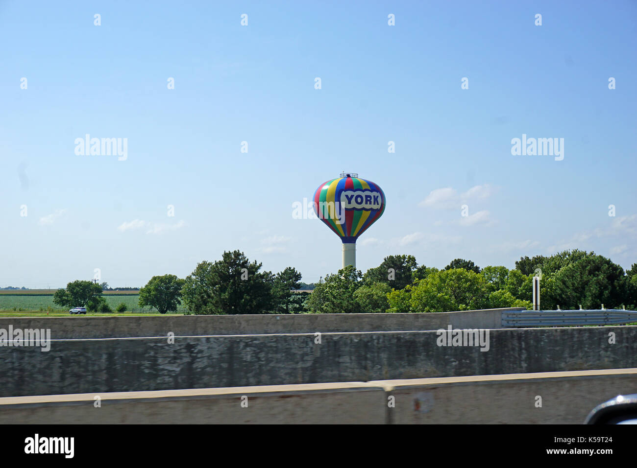 Multi-color Painted water tower Stock Photo - Alamy