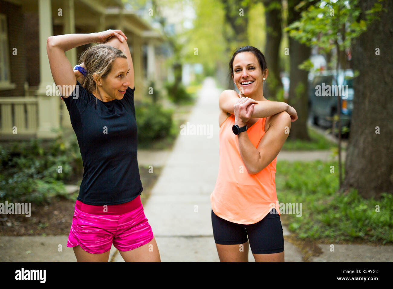 Two Beautiful Female Joggers Stock Photo - Alamy
