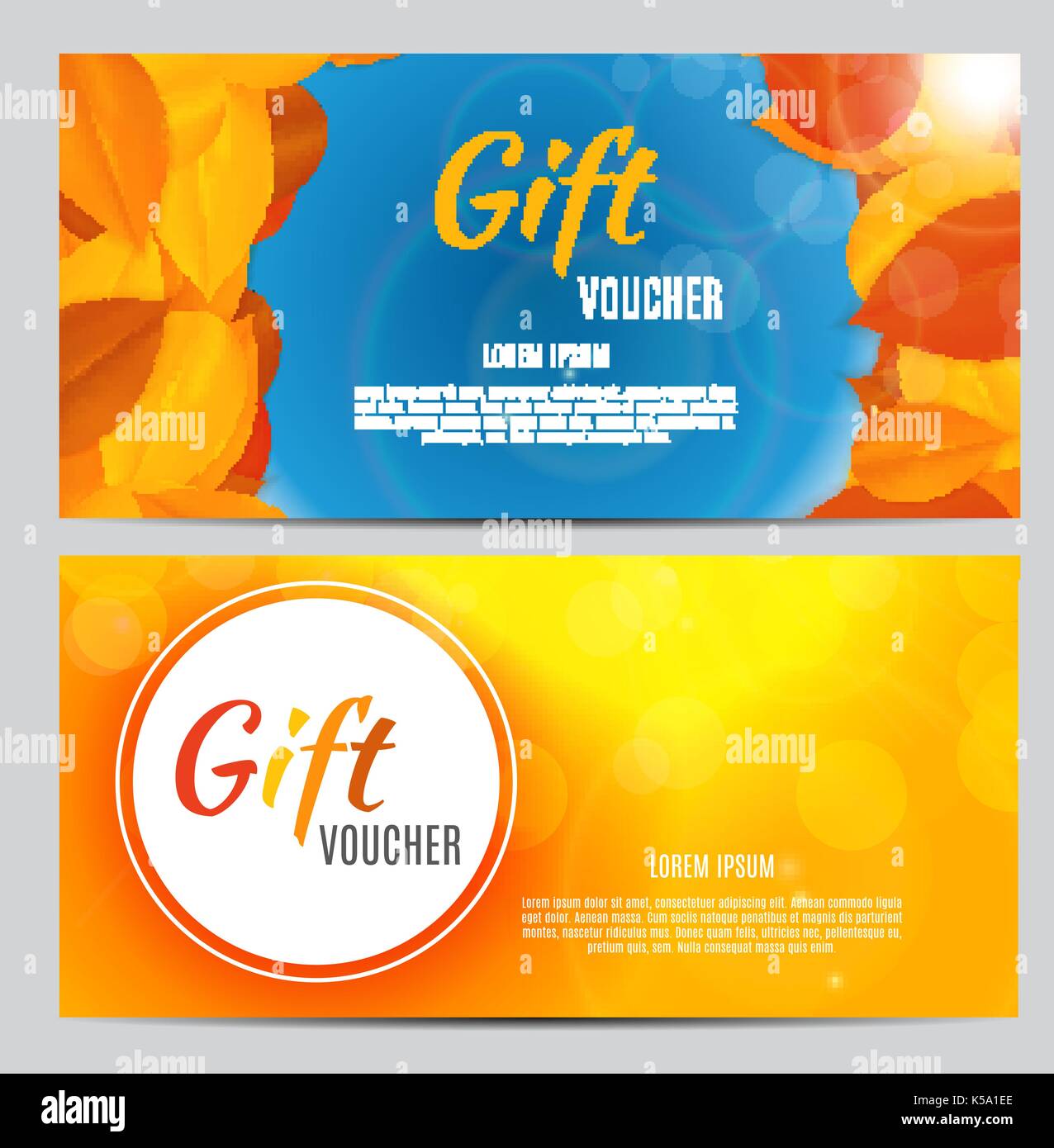 Autumn Gift Voucher Template Vector Illustration for Your Business ...