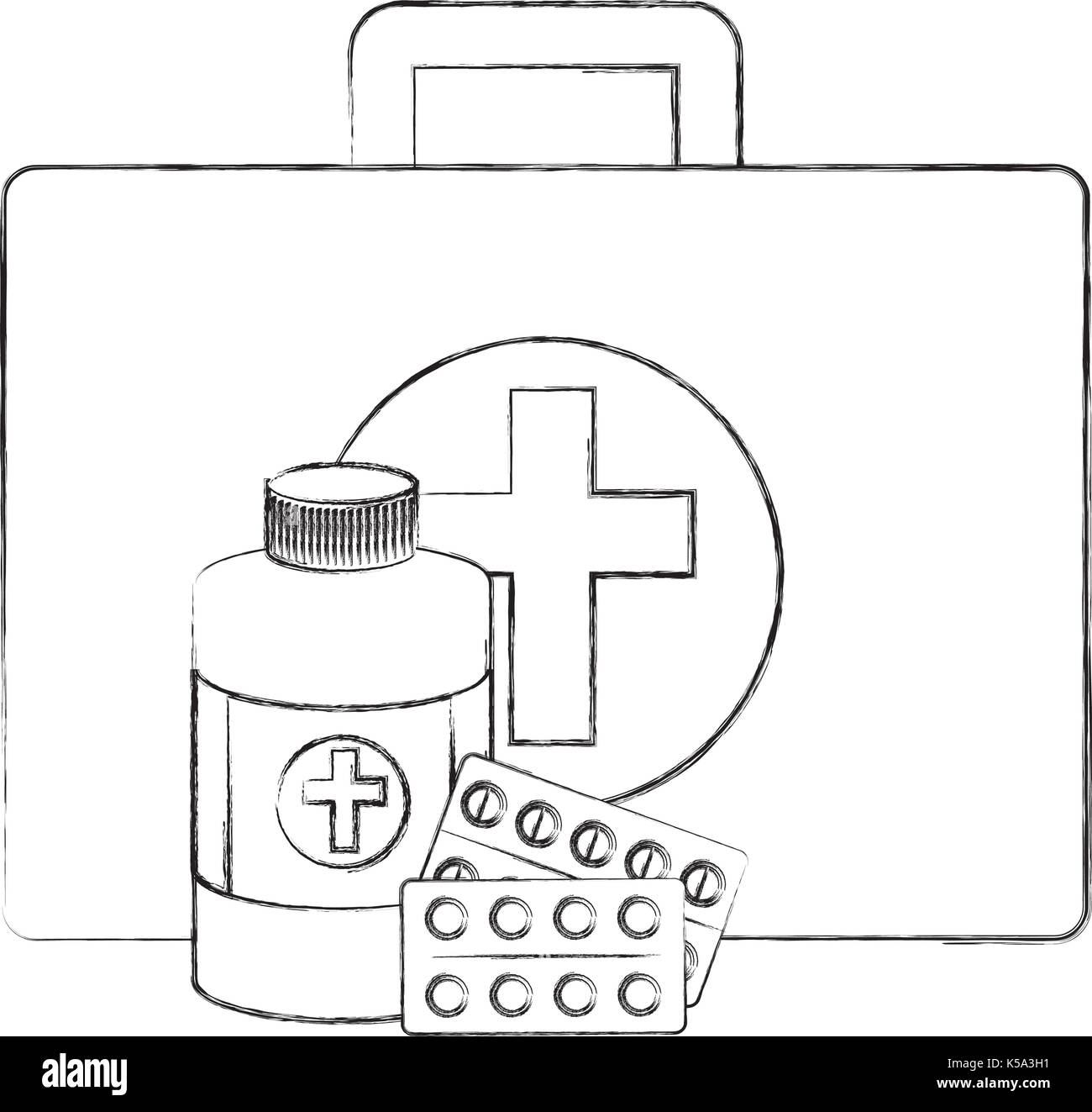 medical kit with medicine bottle Stock Vector Image & Art - Alamy