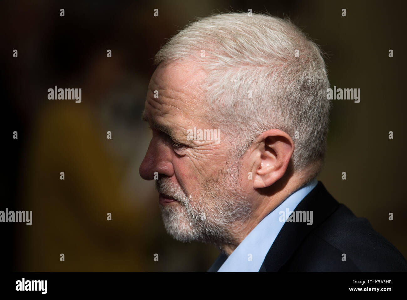 Labour leader Jeremy Corbyn during a visit to the Pen Green Centre, one ...