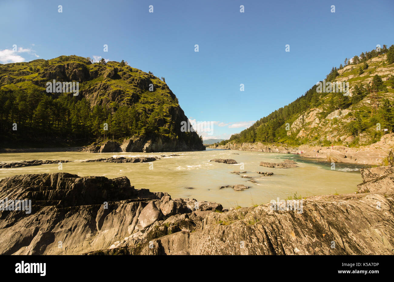 Two rivers merging hi-res stock photography and images - Alamy