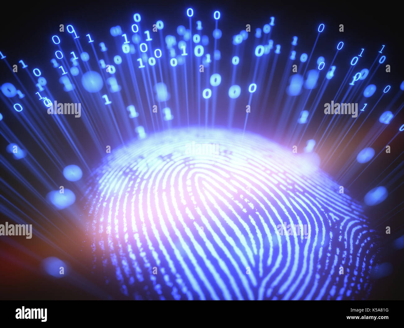 Fingerprint with binary code, illustration Stock Photo - Alamy