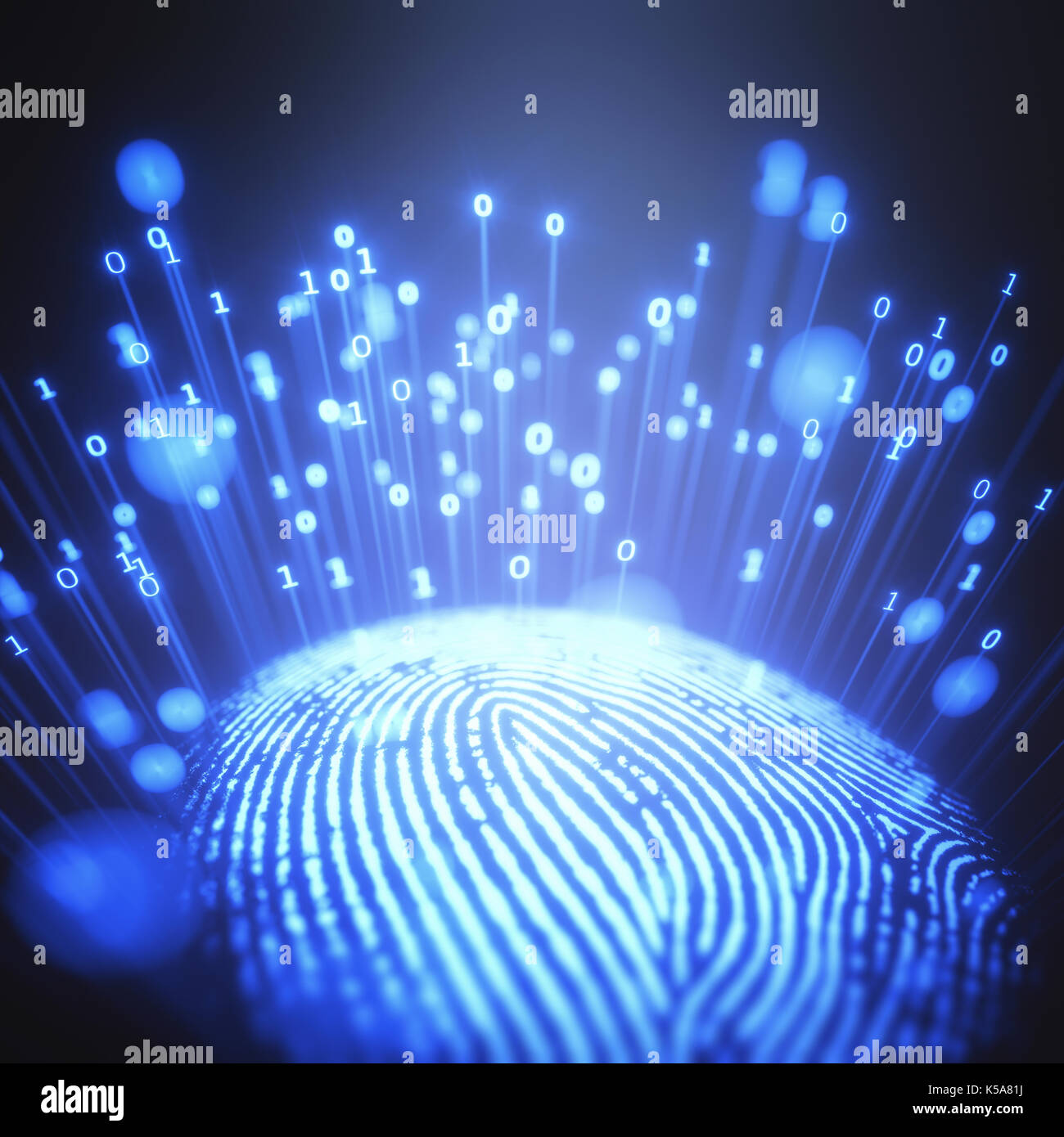 Fingerprint with binary code, illustration Stock Photo - Alamy