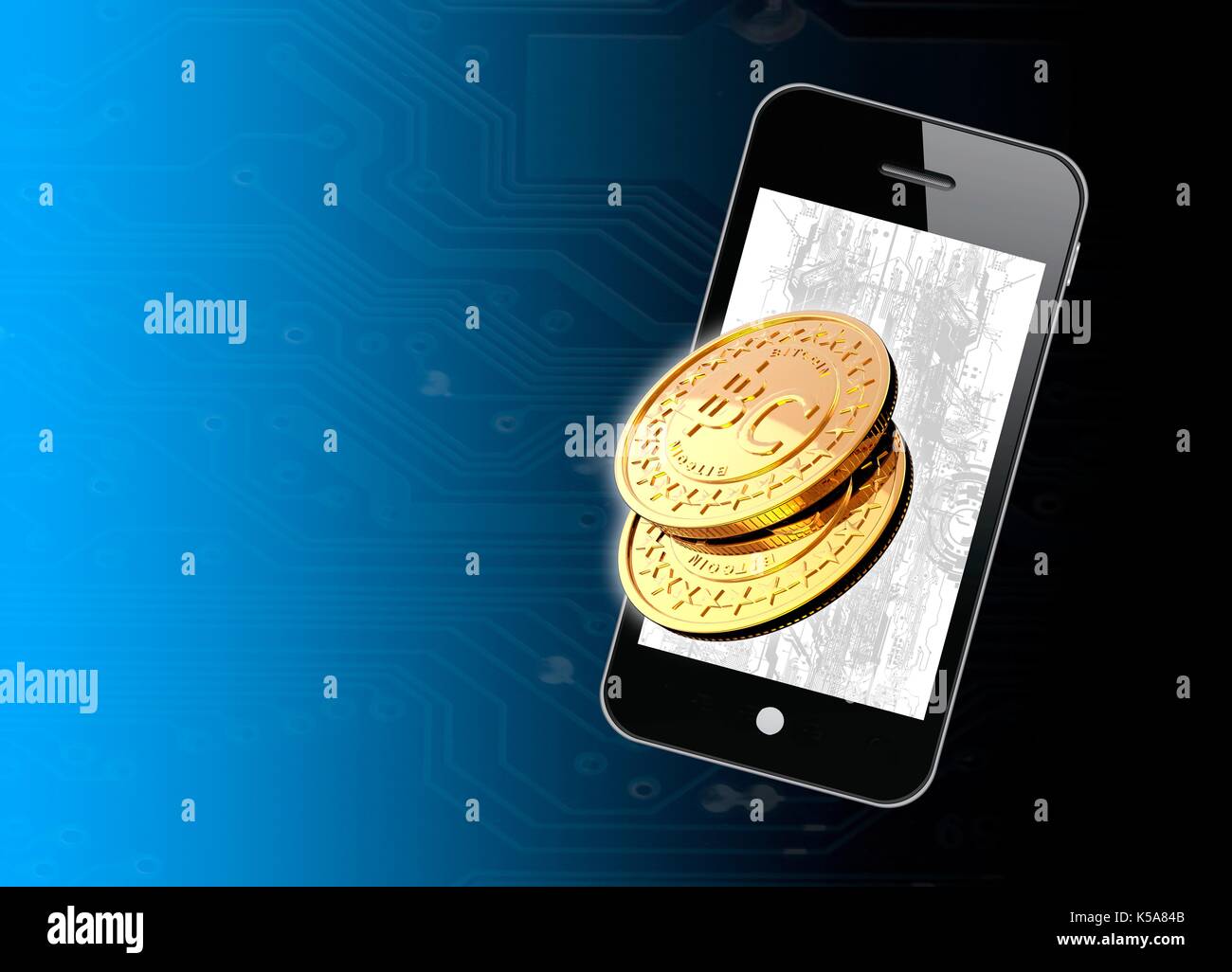 Bitcoins smartphone hi-res stock photography and images - Alamy