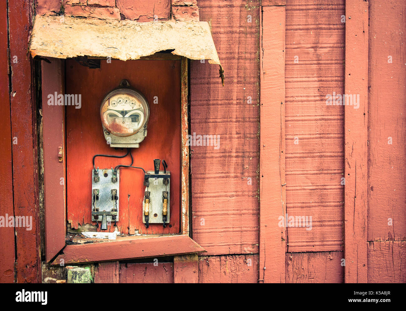 Old vintage and rusted analog electricity meter counter used for ...