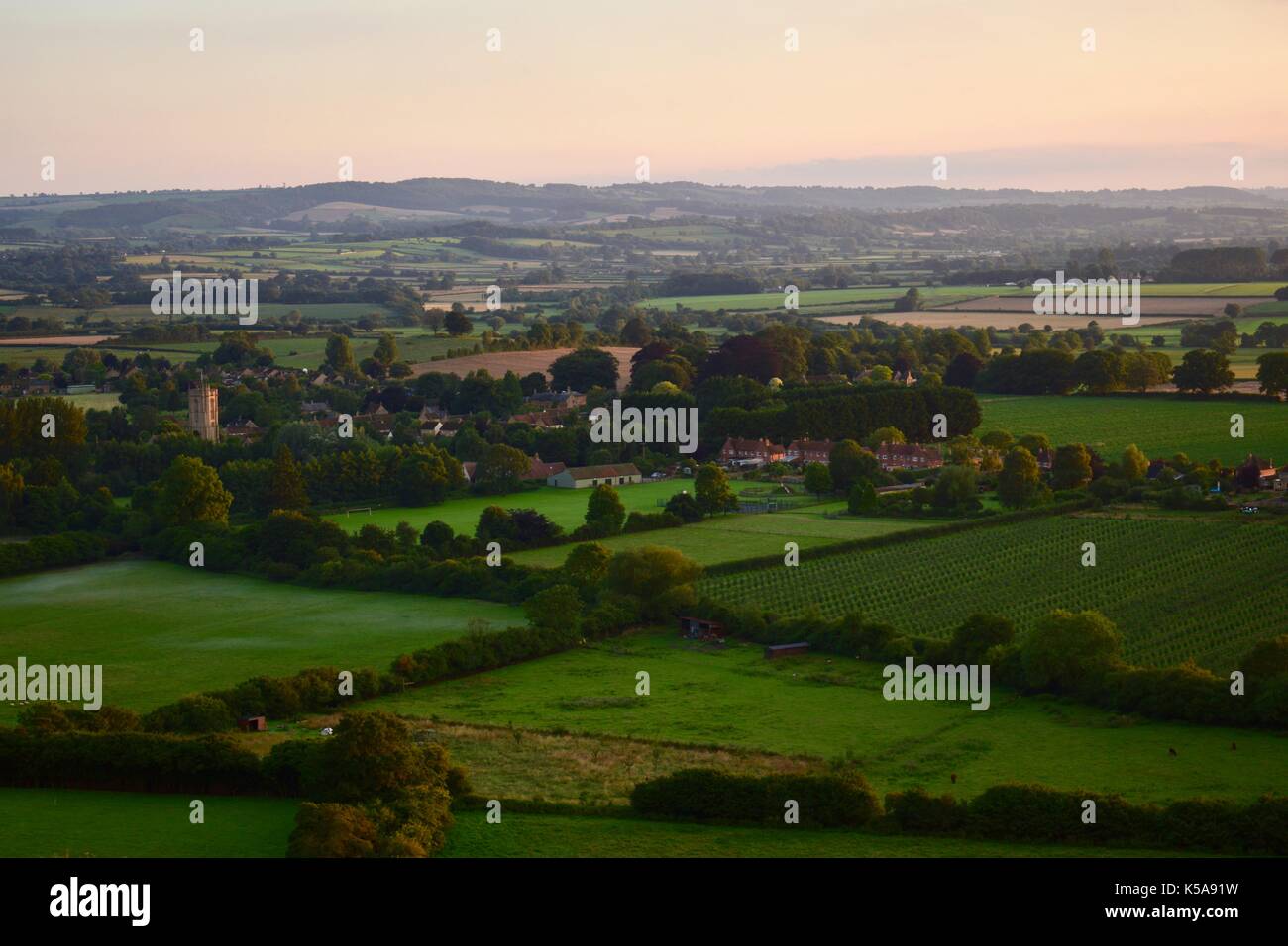 Waiting for the sunset from Ham Hill over looking Norton sub Hamdon ...