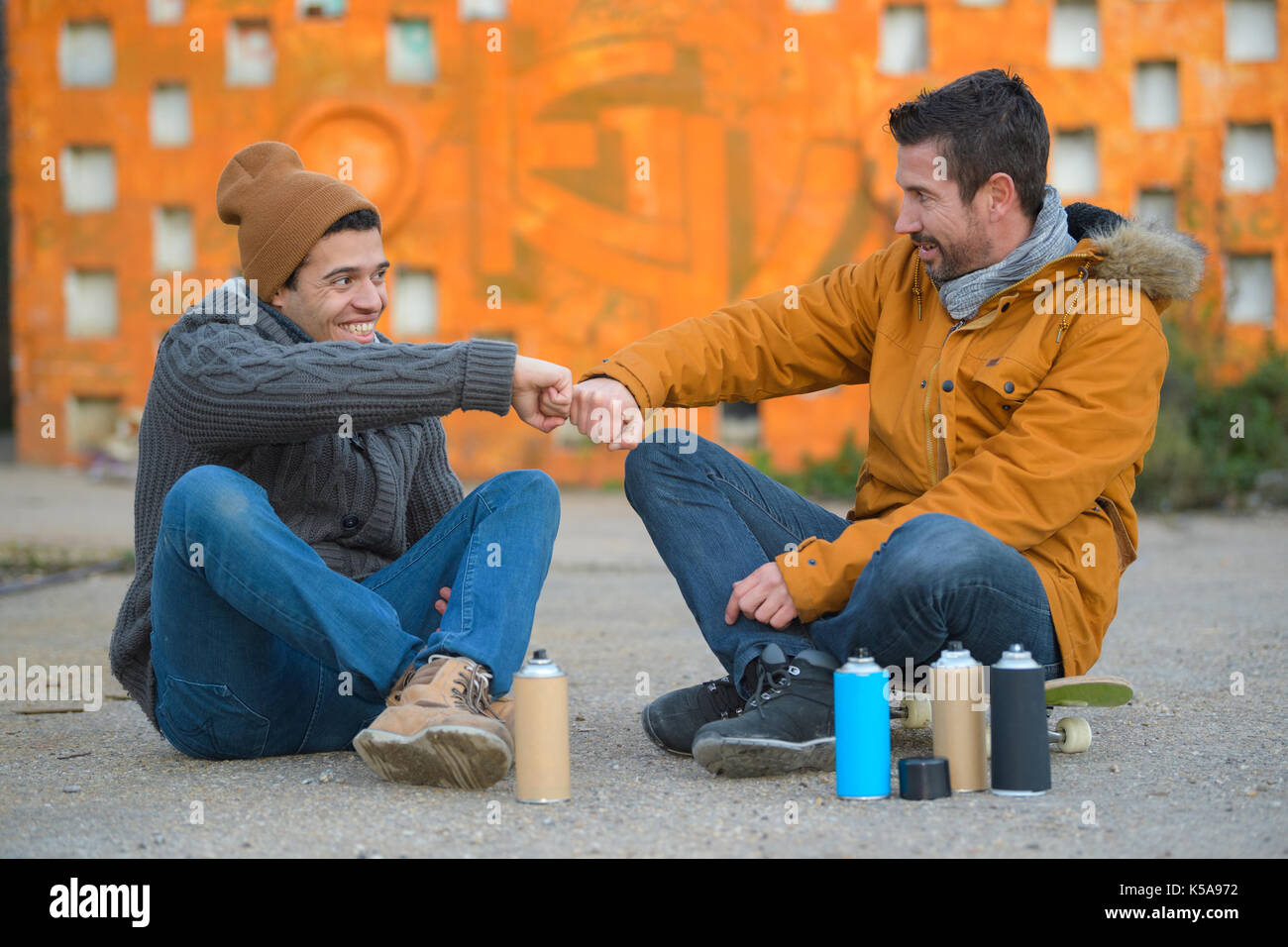 graffiti artists and friends Stock Photo - Alamy