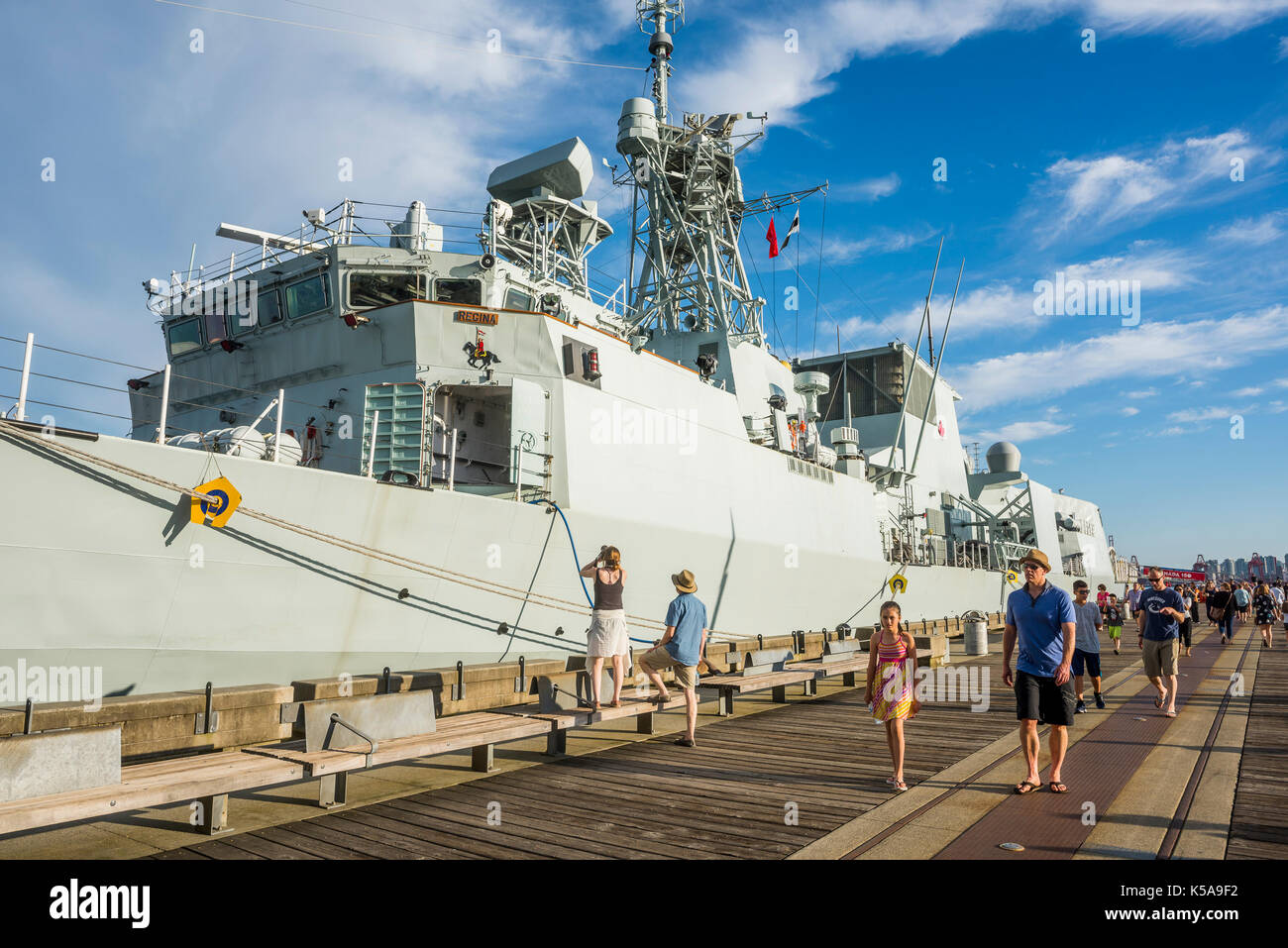 HMCS Regina, docked at Lonsdale Quay, North Vancouver, British Columbia ...